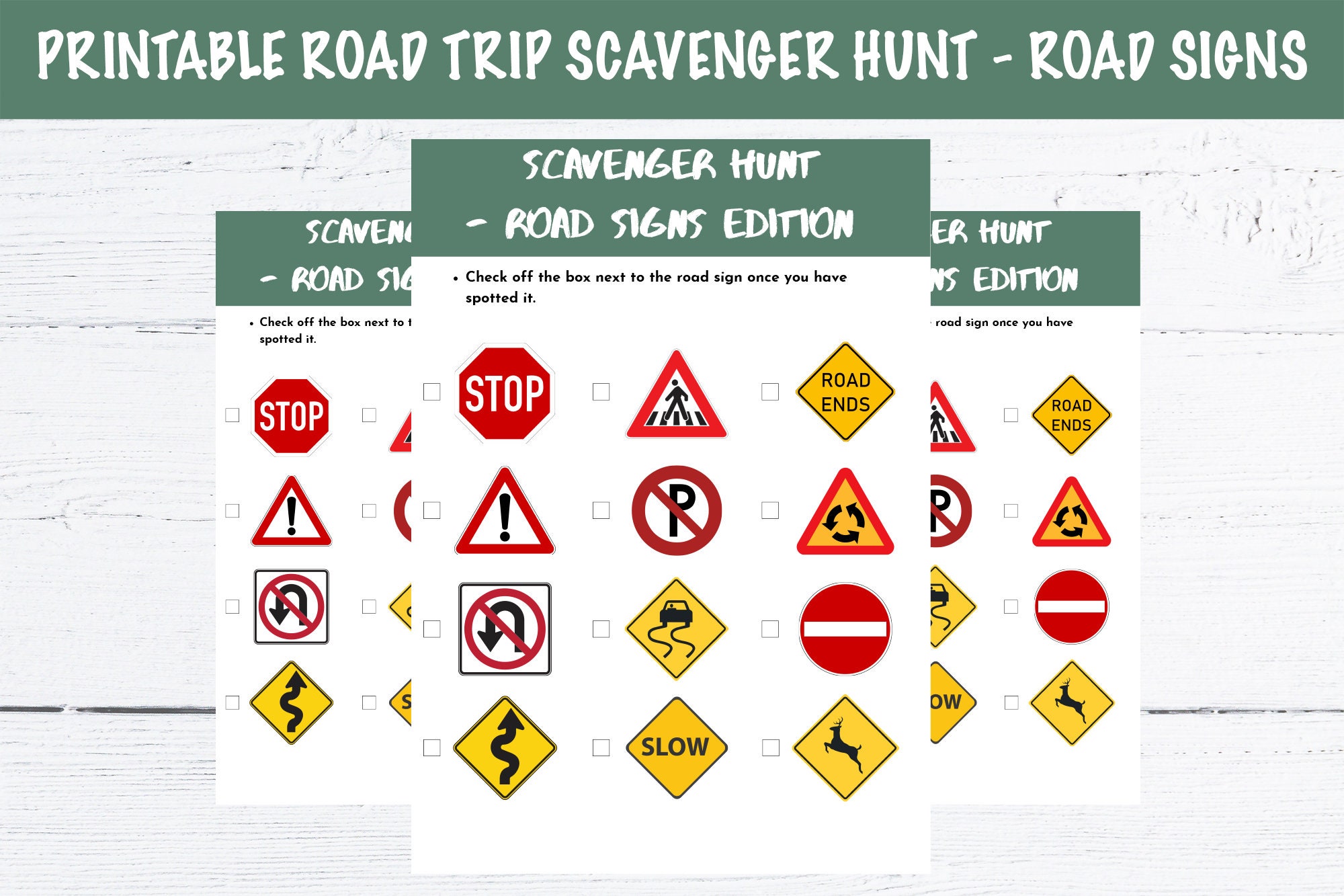 Bundle of 4 Printable Scavenger Hunts for Road Trips - General ...