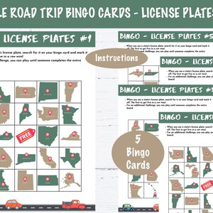 Printable Road Trip Bingo Cards - License Plates Edition - Etsy