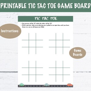 Printable Tic Tac Toe Game Board Template - Etsy