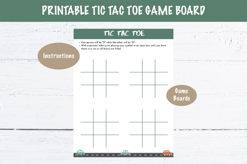 Printable Tic Tac Toe Game Board Template - Etsy