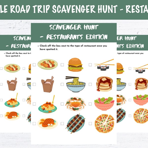 Scavenger Hunt at a Restaurant - Etsy