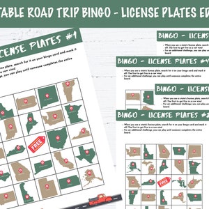Bundle - Printable Bingo Cards - Road Trip, Vehicles, Restaurants ...