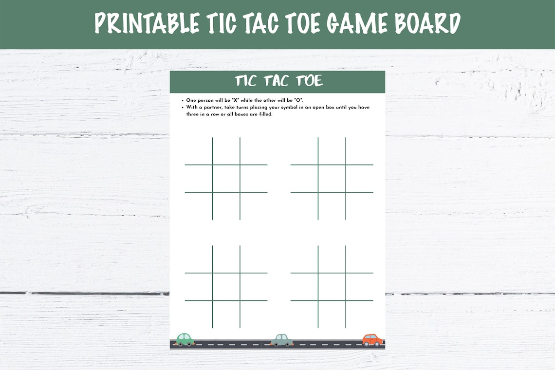 Printable Tic Tac Toe Game Board Template - Etsy