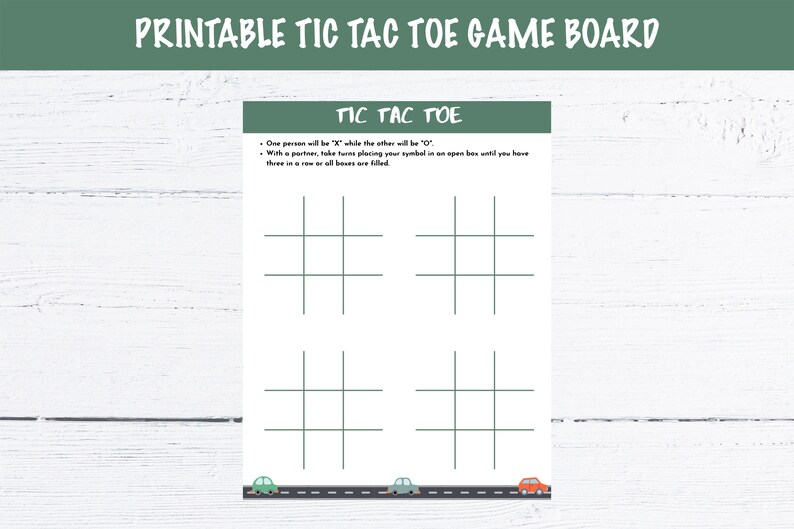 Printable Tic Tac Toe Game Board Template - Etsy