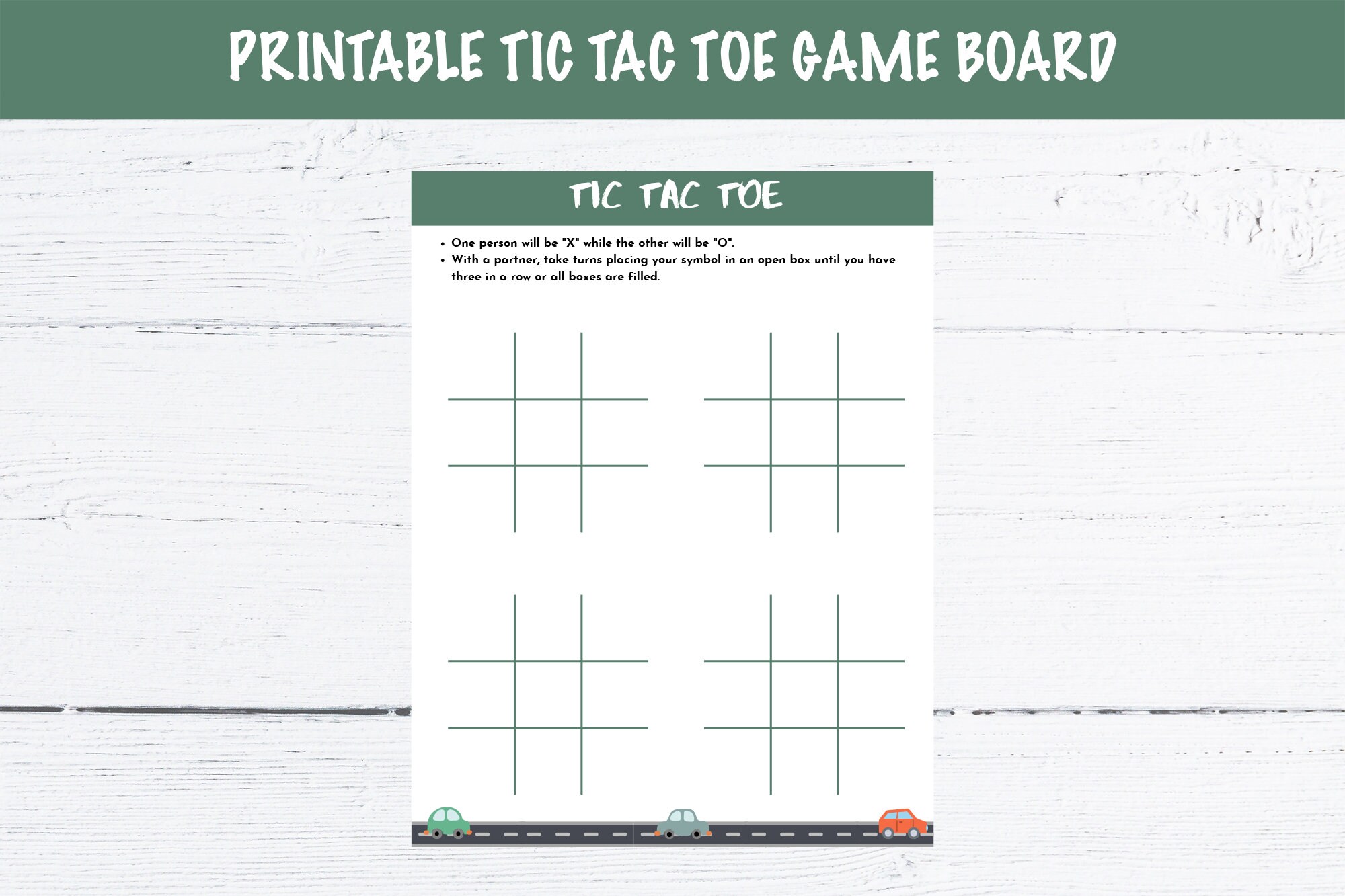 Printable Tic Tac Toe Game Board Template - Etsy