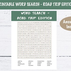 Printable Word Search Puzzle - Road Trip Edition - Etsy