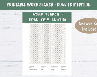 Road Trip Word Search, Instant Download, Printable, PDF - Etsy UK