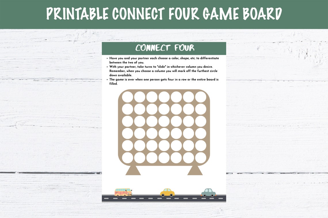 Printable Connect Four Game Board Template - Etsy
