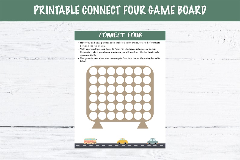 Printable Connect Four Game Board Template - Etsy