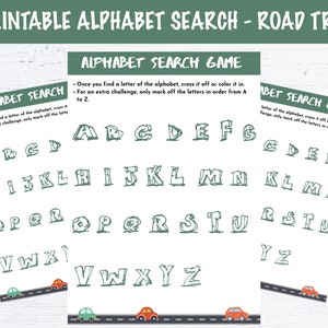 Bundle of 3 Printable Road Trip Search Games Alphabet - Etsy