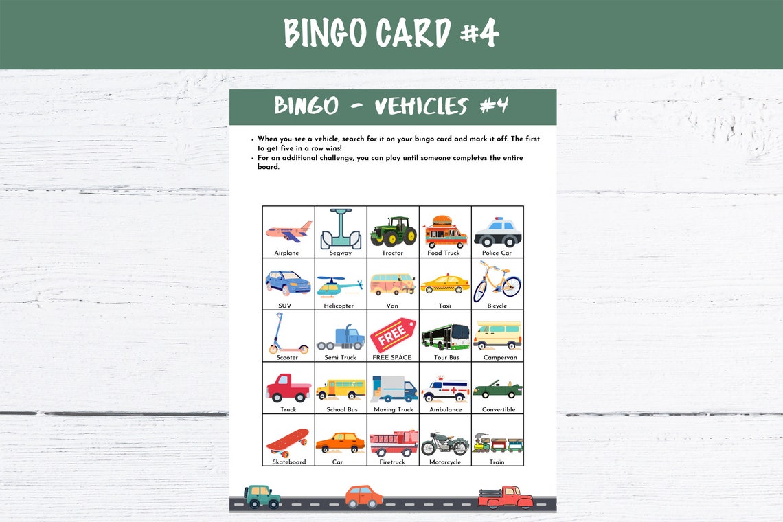 Printable Road Trip Bingo Cards Vehicle Edition - Etsy UK