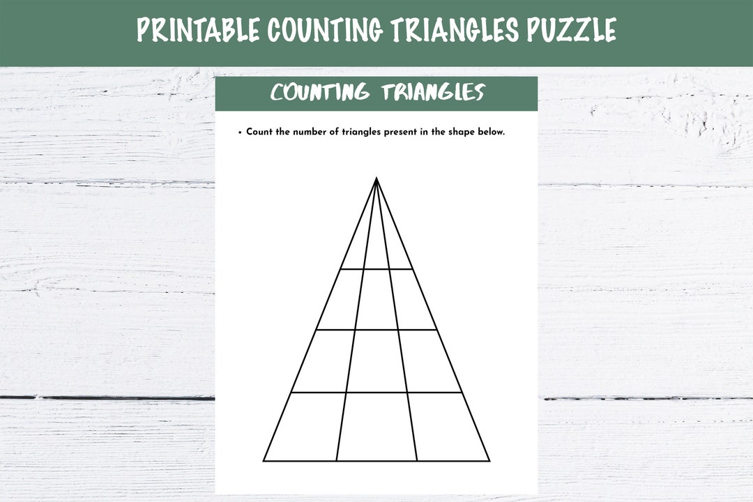 Printable Counting Triangles Puzzle - Etsy
