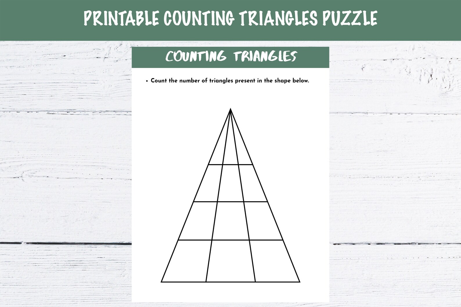 Printable Counting Triangles Puzzle - Etsy