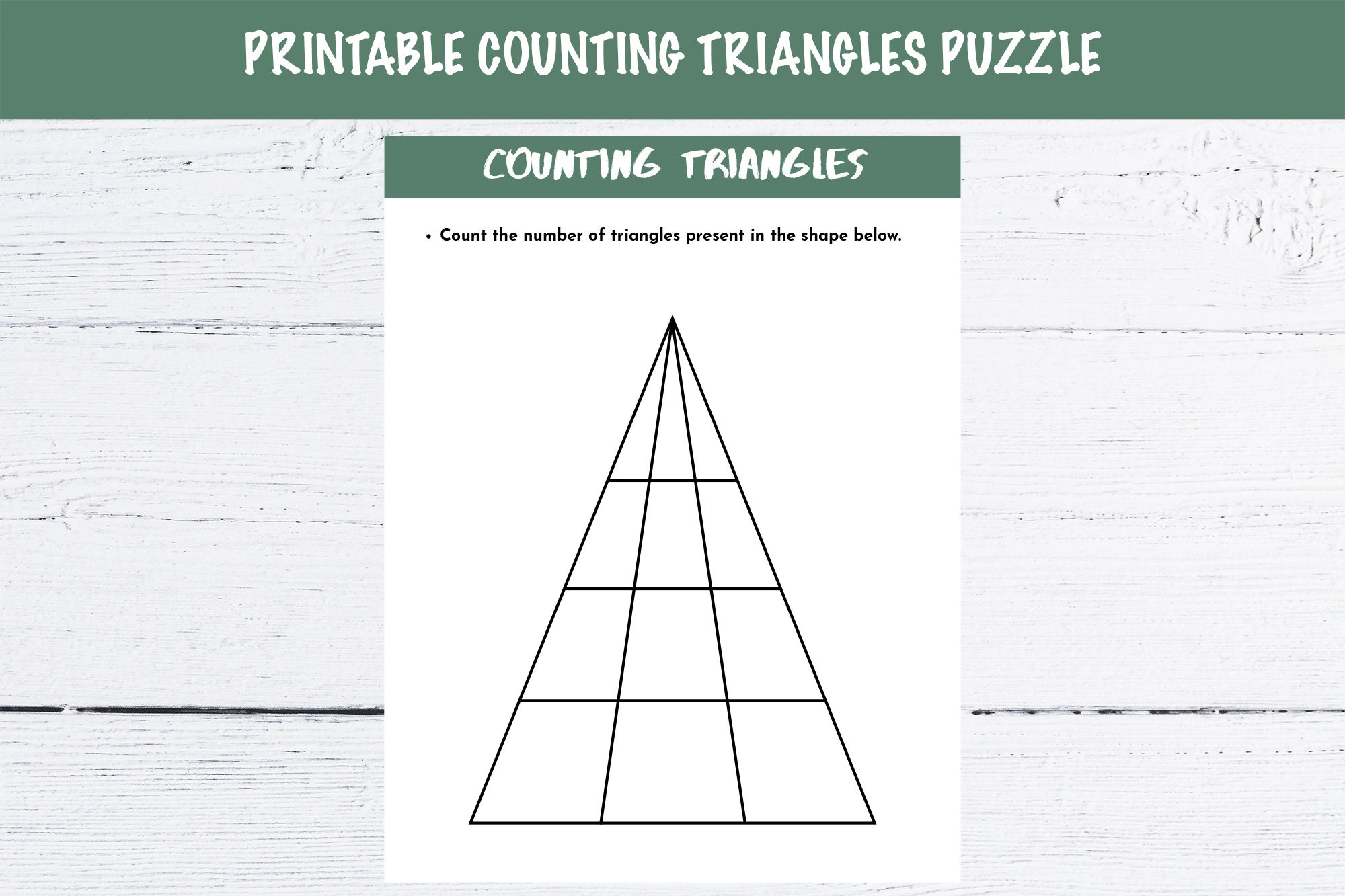 Printable Counting Triangles Puzzle - Etsy