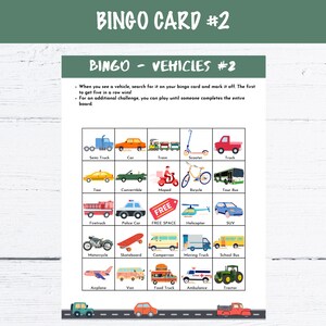 Printable Road Trip Bingo Cards - Vehicle Edition - Etsy UK