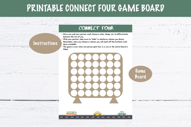 Printable Connect Four Game Board Template - Etsy