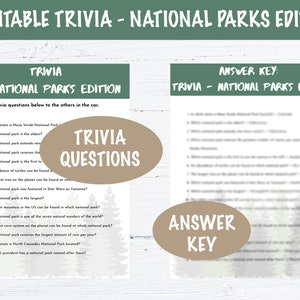 Printable Road Trip Trivia - National Parks Edition - Etsy