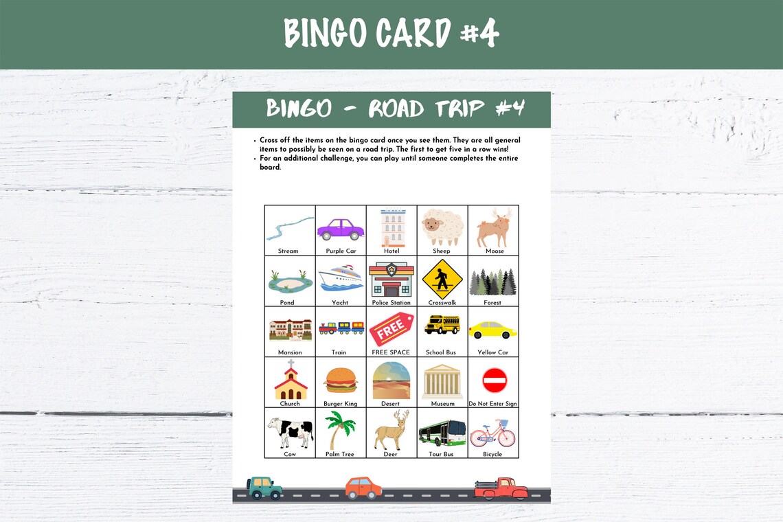 Printable Road Trip Bingo Cards - Etsy