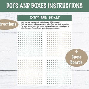 Printable Dots and Boxes Game Board Template - Etsy