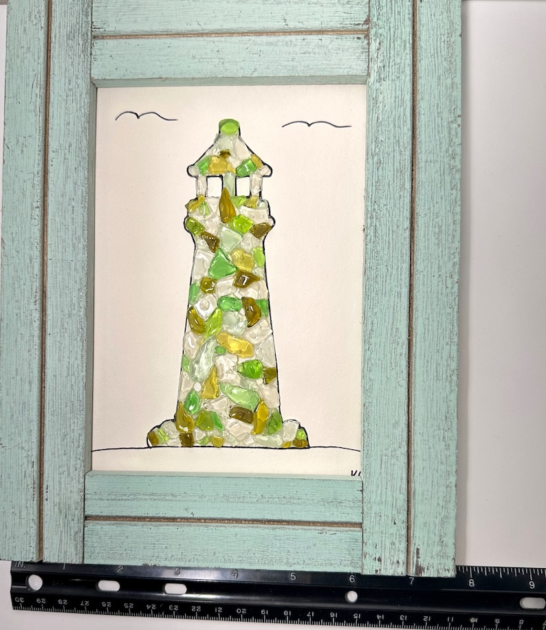 Sea Glass Art Lighthouse With Sea Glass - Etsy