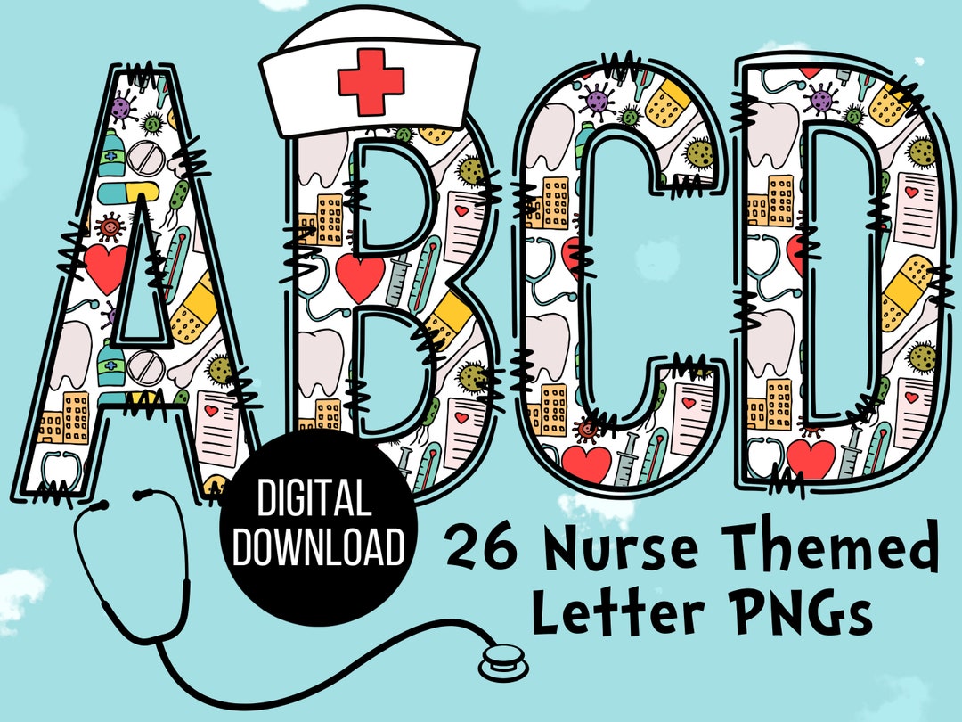 Alfabeto de enfermera PNGs / Letras de enfermería / Diseño de - Etsy España
