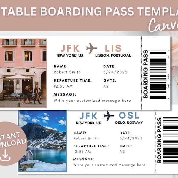 Travel Itinerary Template, Editable Canva Template, Digital Trip ...