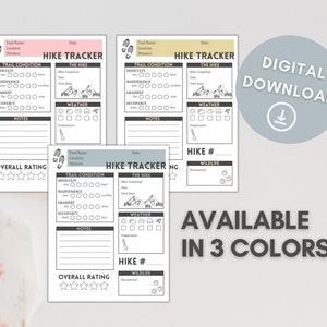 Printable Hiking Journal, Fillable Hiking Log, Hike Tracker, Walking ...
