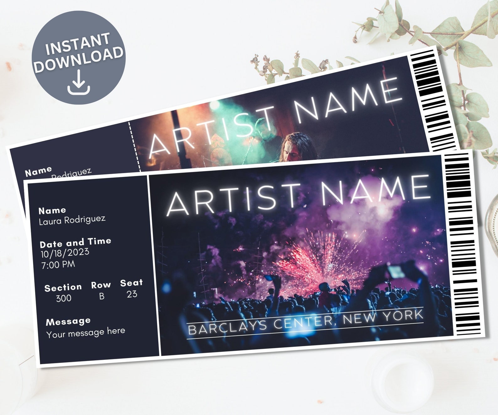 Concert Ticket Template, Editable Canva Ticket Template, Printable ...