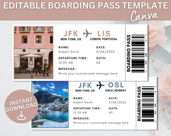 Diy Airplane Ticket - Etsy