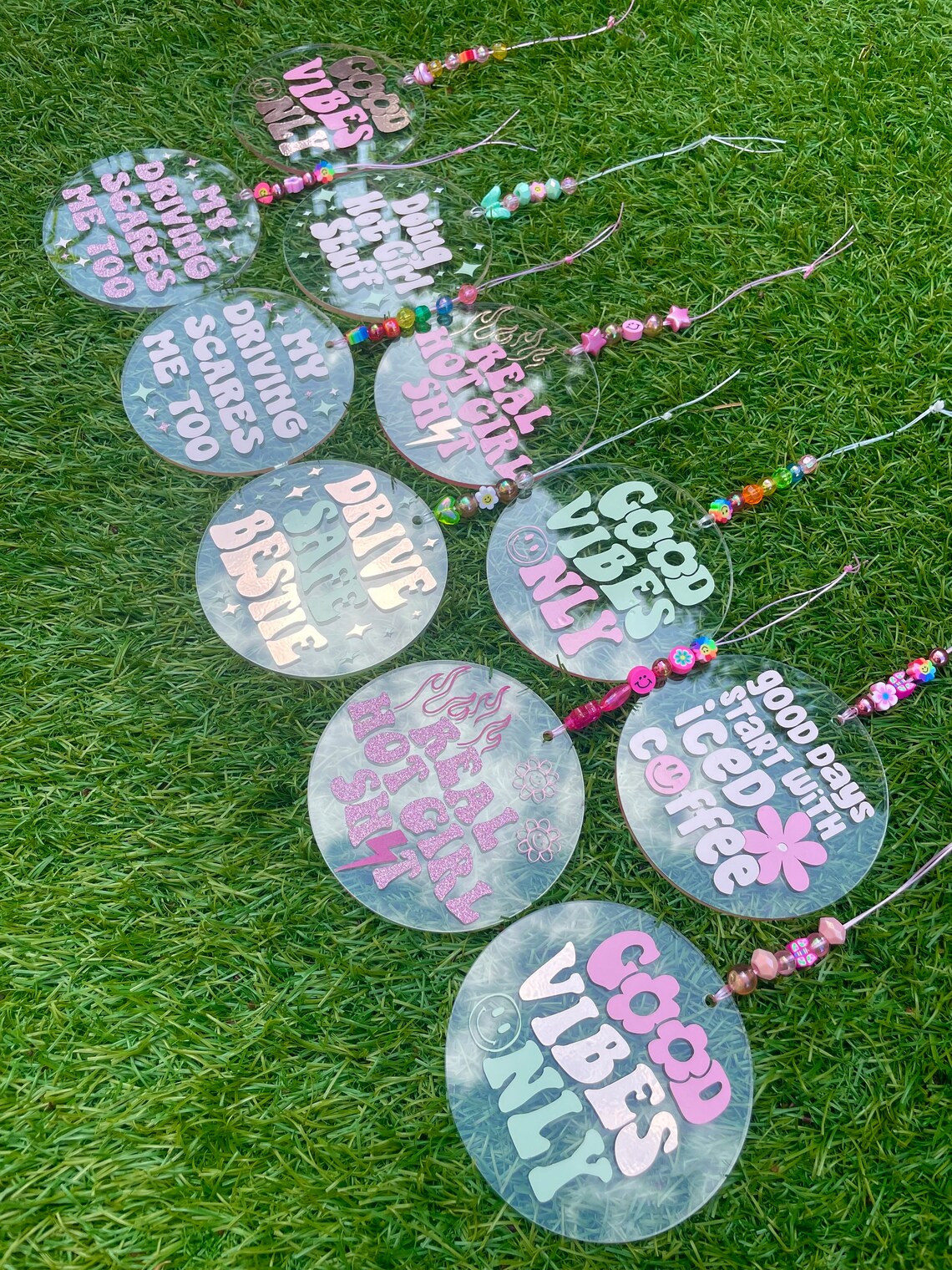 Personalised Acrylic Car Charm / Hanging Car Accessory - Etsy UK