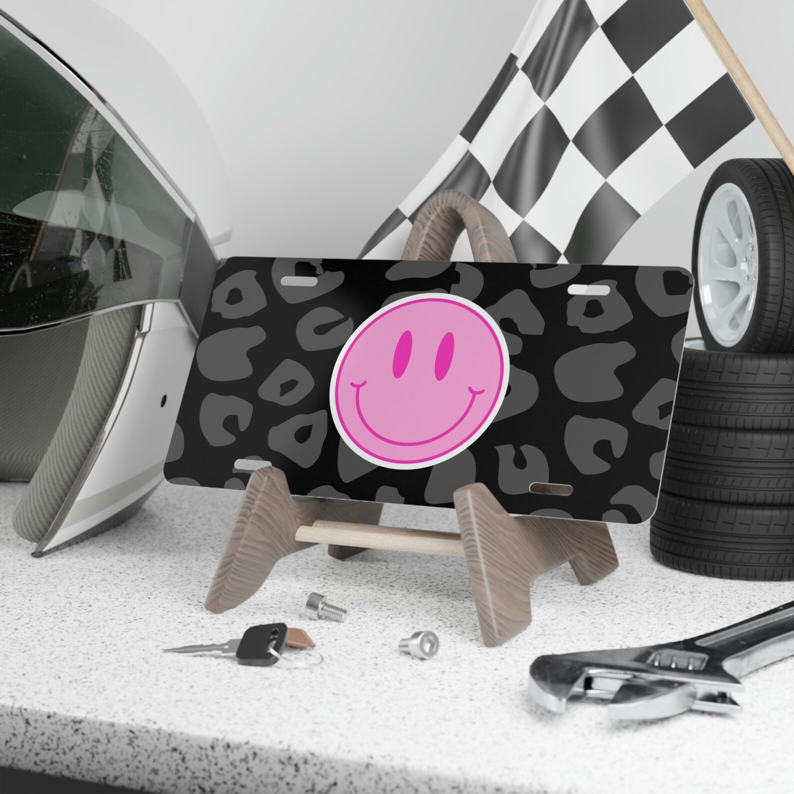 Retro Smiley License Plate, Smiley License Plate, Leopard License Plate ...