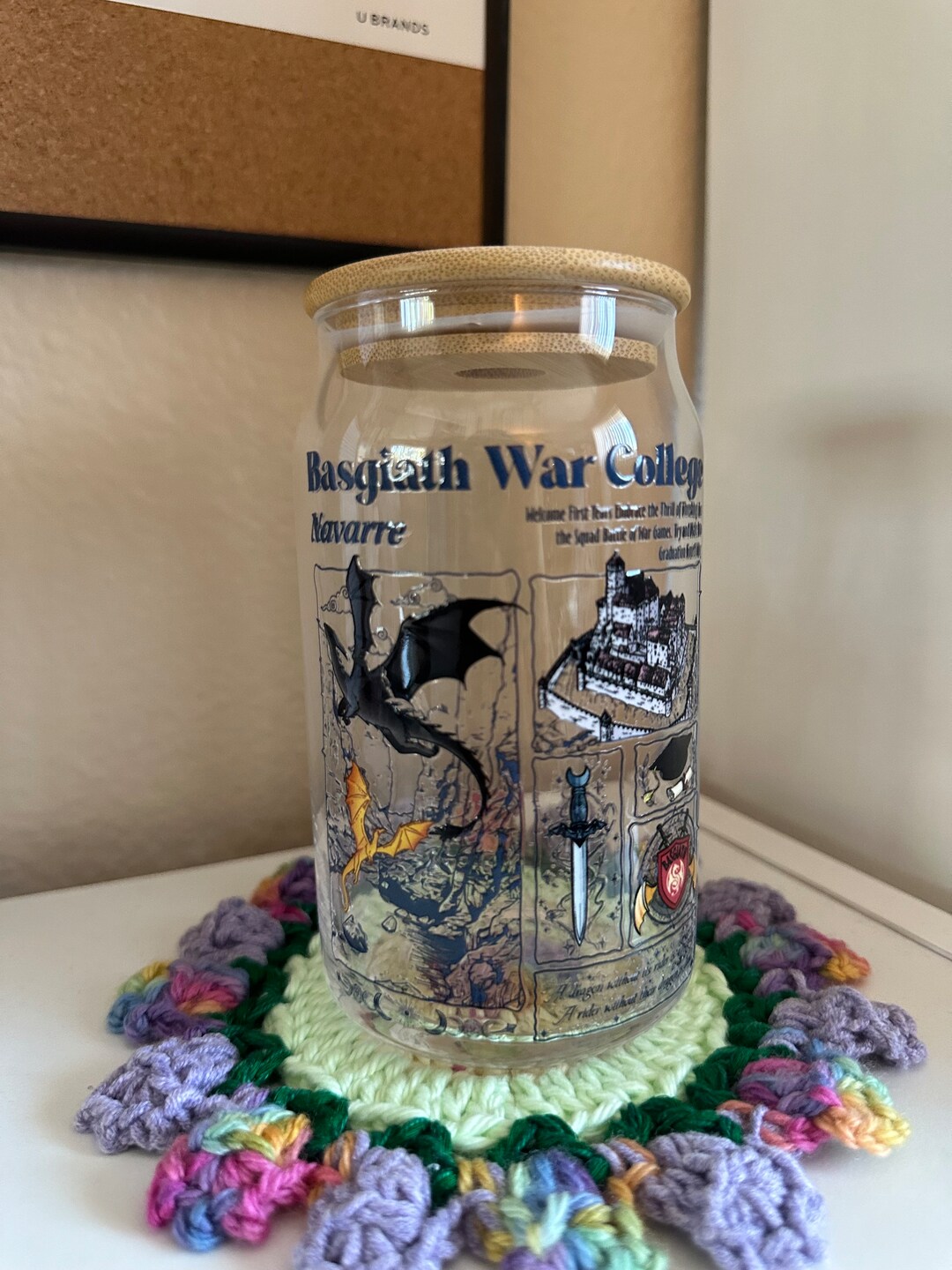 Fourth Wing Cup, Basgiath War College, Glass Can Tumbler, Book Merch ...