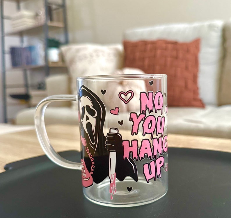 Cute Ghostface Glass Mug Spooky Season Gift Halloween Coffee - Etsy