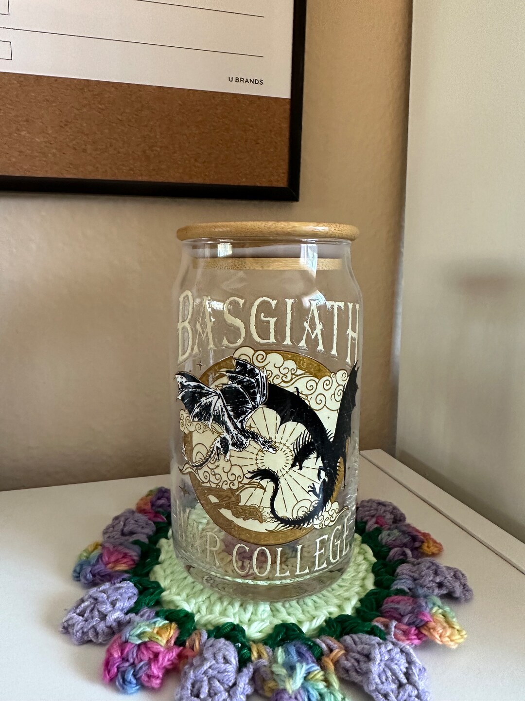 Fourth Wing Cup, Basgiath War College, Glass Can Tumbler, Book Merch ...