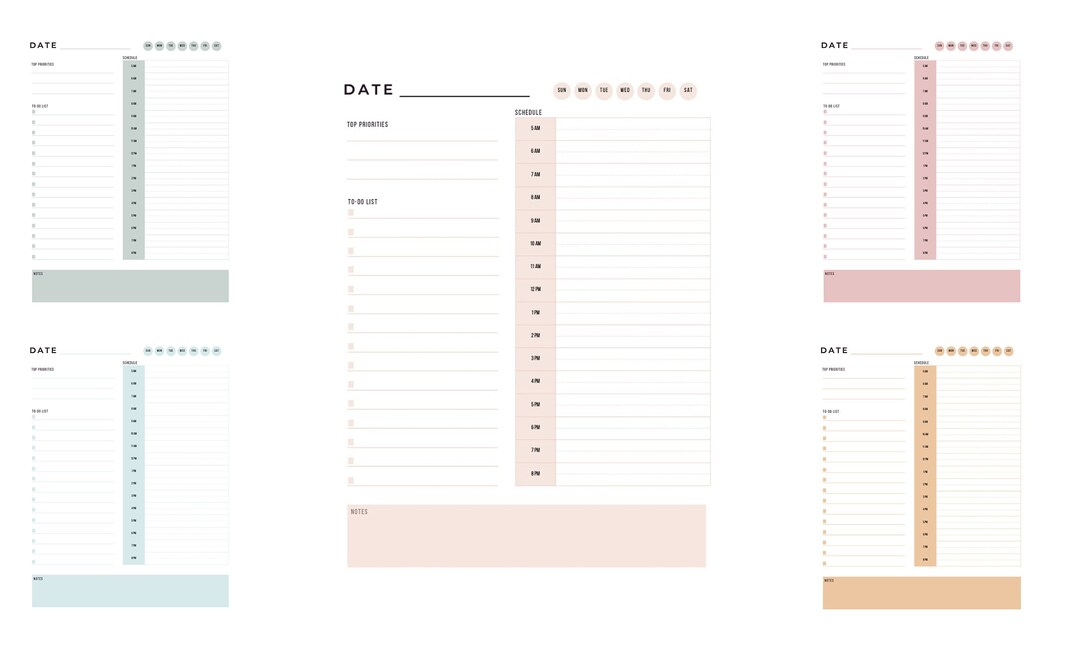 Daily To-do List Template: Pretty Work Planner (digital) - Etsy