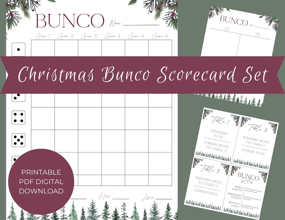 Christmas Bunco Scorecard - Etsy