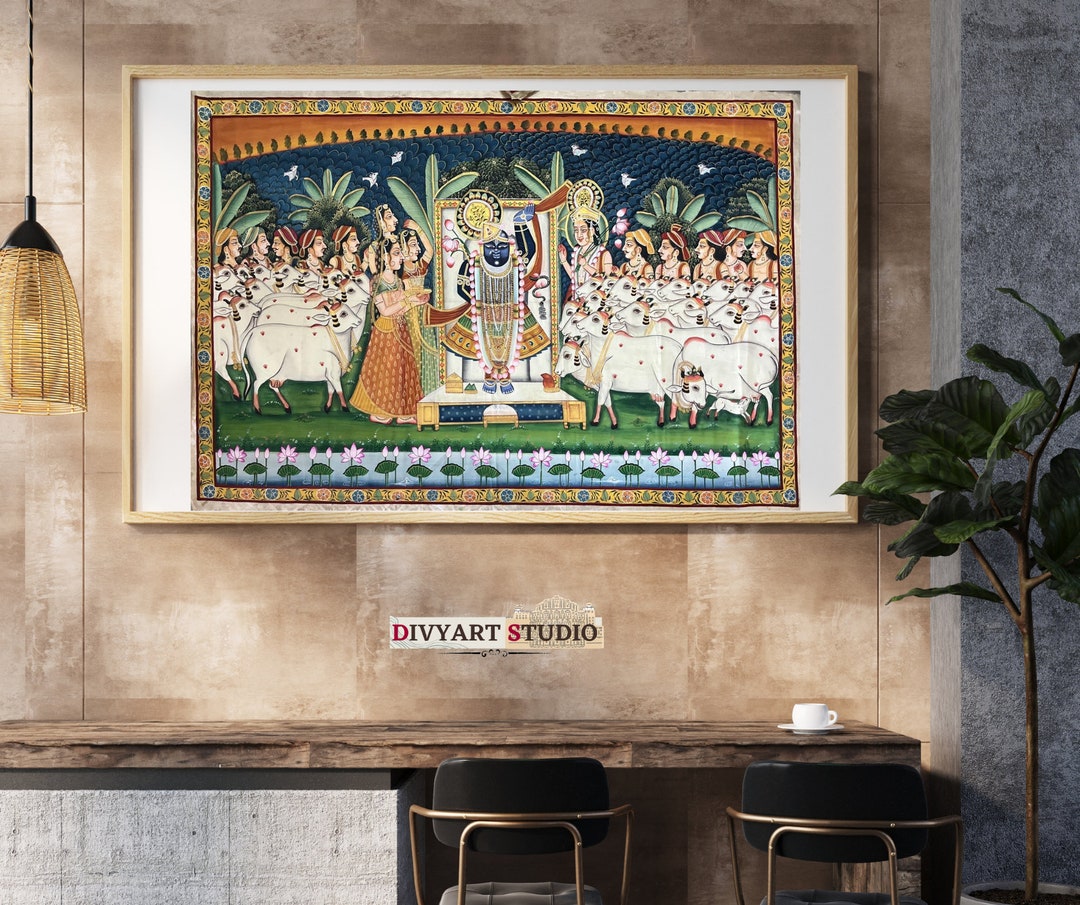 Handpainted Pichwai Painting Shrinathji With Devotees Without Frame ...