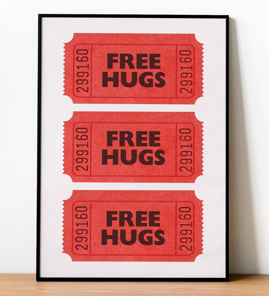 Free Hugs Ticket, Printable Wall Art, Dopamine Decor, Cute Apartment ...