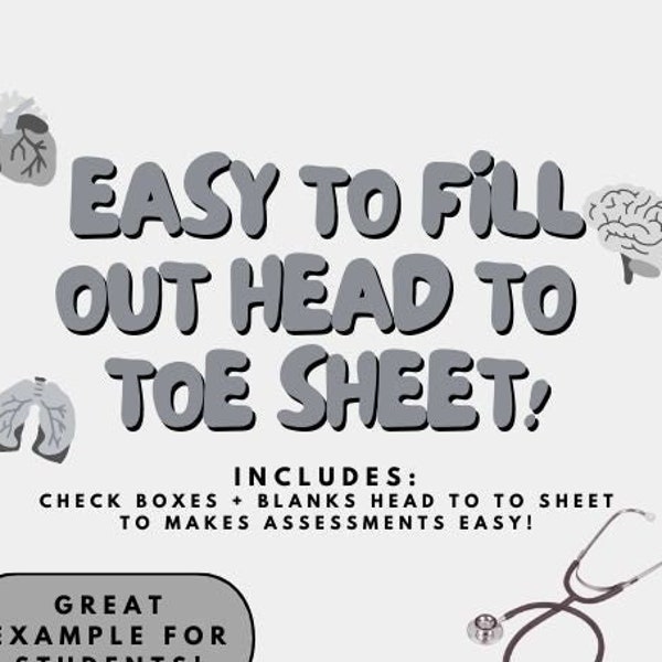 Head to Toe Assessment Template - Etsy