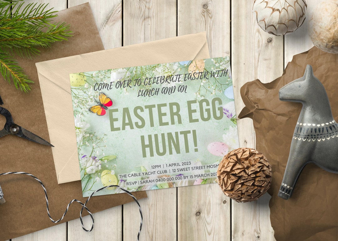 Easter Egg Hunt Editable Digital Invitation - Etsy