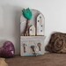 An Old Tree With Small Houses, Key Organiser, Rustic Wall Key Holder ...