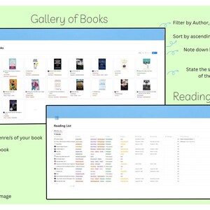 Notion Reading Tracker, Reading Log, Book Tracker, Notion Reading ...