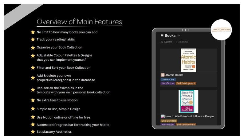 Notion Reading Tracker, Reading Log, Book Tracker, Notion Reading ...
