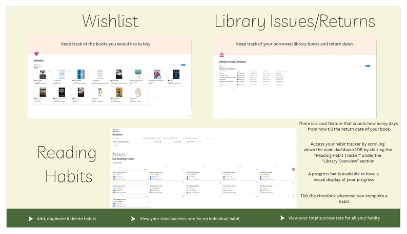 Notion Reading Tracker Bundle, Notion Reading Template Bundle, Reading ...