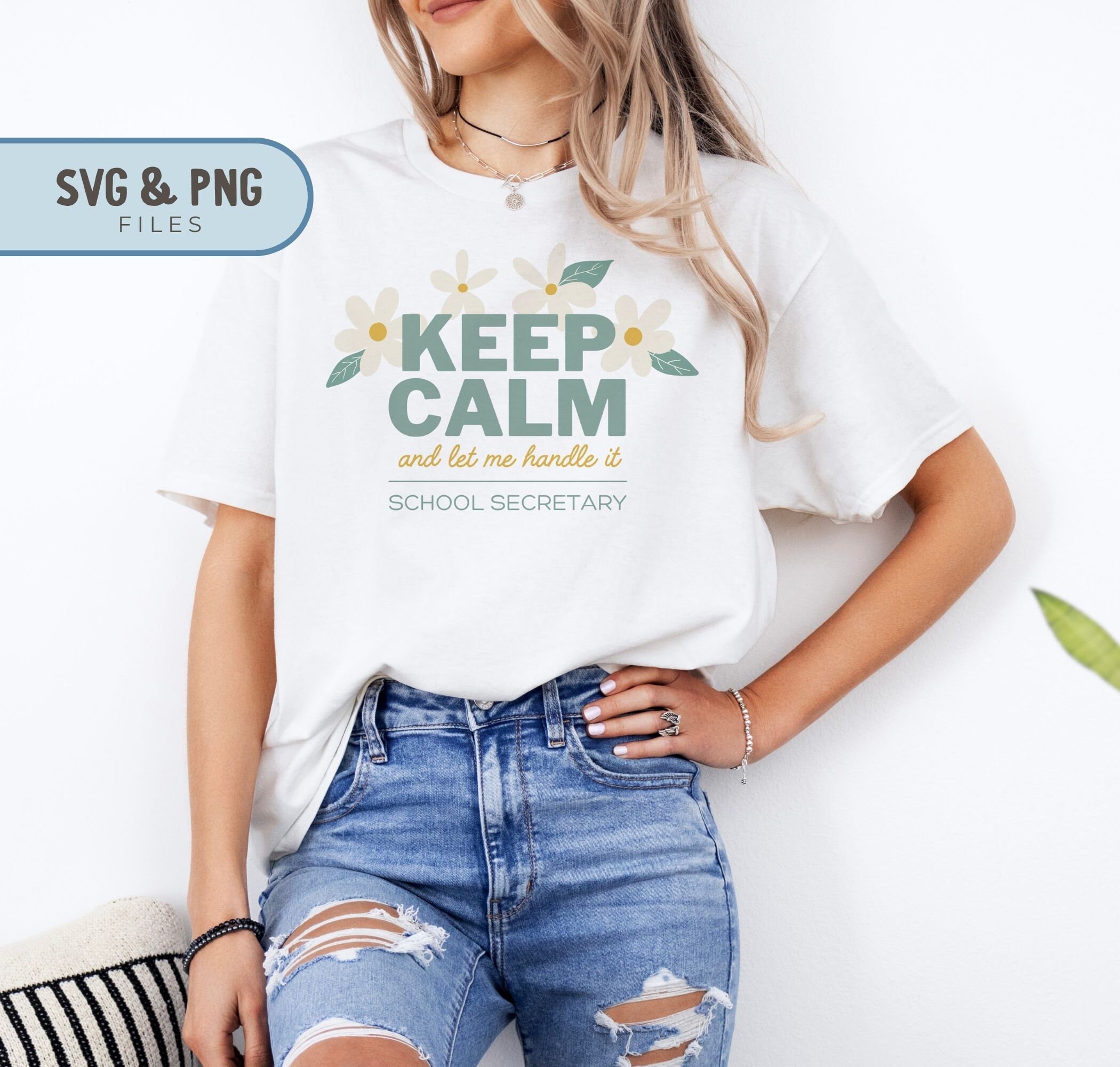 School Secretary, Keep Calm SVG PNG, Trendy Shirt, DIY, Printable ...