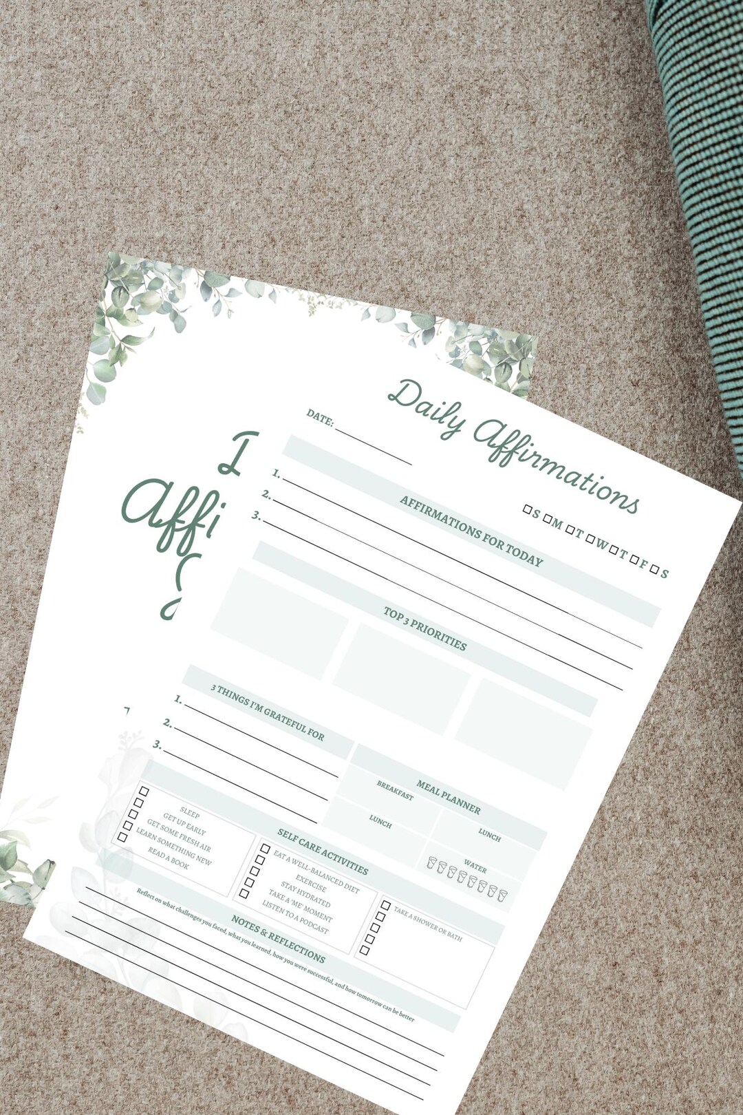 Daily Affirmations Journal Printable: Self-care & Gratitude (PDF A4 US ...
