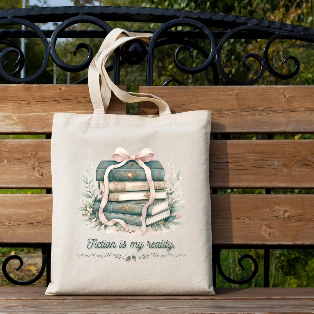 Book Lover's Cotton Canvas Tote Bag, Cute Bookish Bag, Gifts for ...