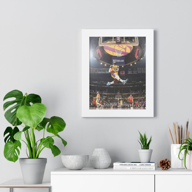NBA Basketball Vertical Poster, Sports Wall Art, Lakers Gift ...