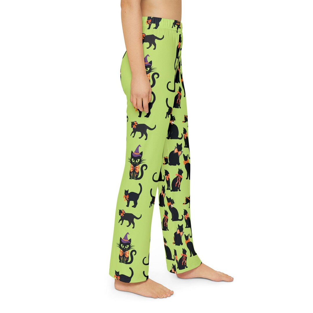 Whimsical Cats With Bows Kids Lounge Pants, Fun Cozy Bottoms, Young Cat ...