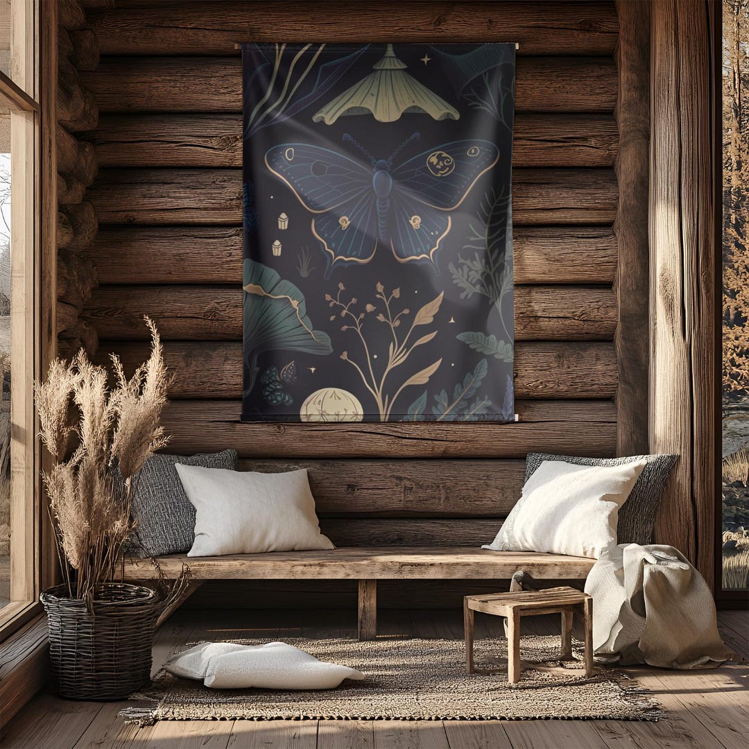 Dark Cottagecore Tapestry - Indoor Wall Tapestries, Wall Hanging ...